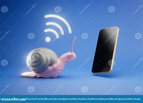 The Concept Of Slow Internet Snail And Wifi The Speed Of The Provider