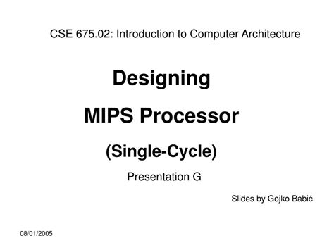 Ppt Designing Mips Processor Single Cycle Implementation Overview