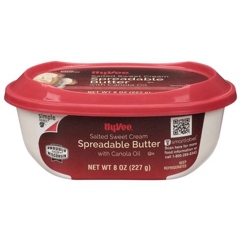 Hy Vee Sweet Cream Spreadable Butter With Canola Oil Hy Vee Aisles