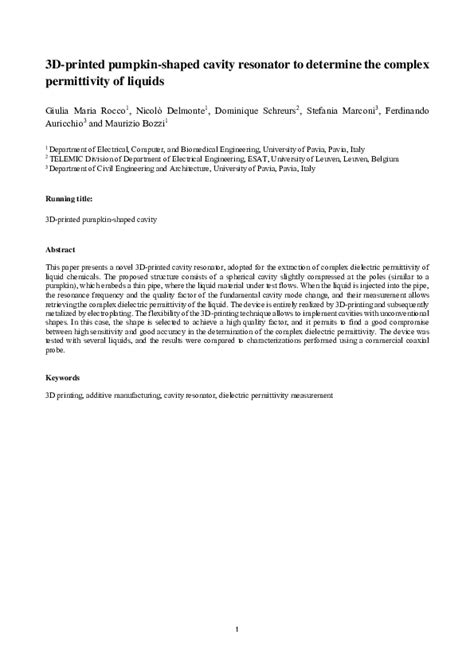 pdf 3d ‐printed pumpkin‐shaped cavity resonator to determine the