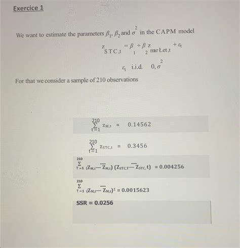 Solved We Want To Estimate The Parameters β1 β2 And σ2 In