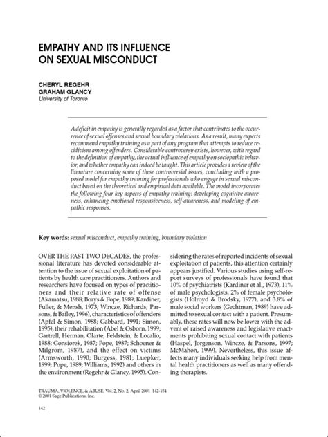 Empathy And Its Influence On Sexual Misconduct Pdf Empathy Emotions
