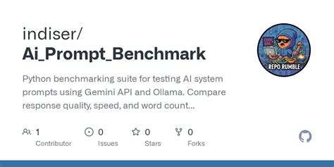 Github Indiseraipromptbenchmark Python Benchmarking Suite For