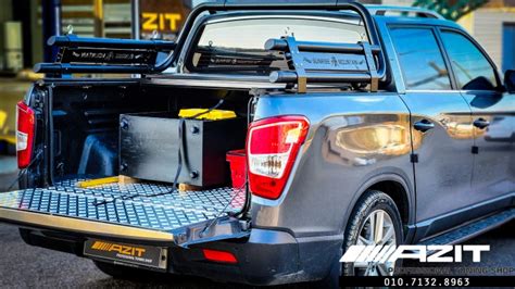 쌍용 렉스턴 스포츠 칸 튜닝을 시작해 봅니다 커버와 롤바 체크판플레이트는 필수 튜닝입니다 네이버 블로그