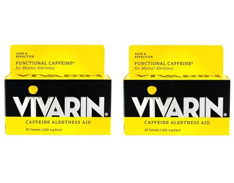 2 Pack Vivarin Caffeine Alertness Aid Safe And Effective 200mg 40 Tablets