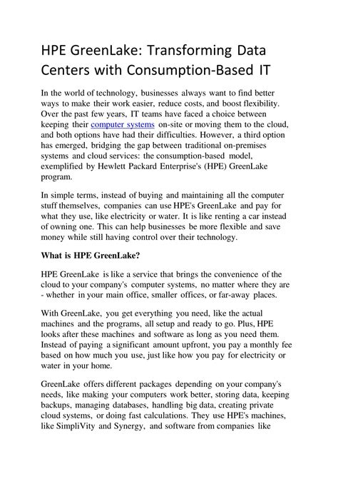 Ppt Hpe Greenlake Transforming Data Centers With Consumption Based It Powerpoint Presentation