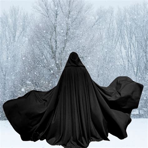 Black Full Circle Hooded Cloak Renaissance Cloak Cosplay Cloak 2