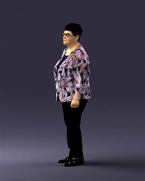 👩 000393 Mature Woman In Floral Jacket・ 3d File For 3d Printing・cults