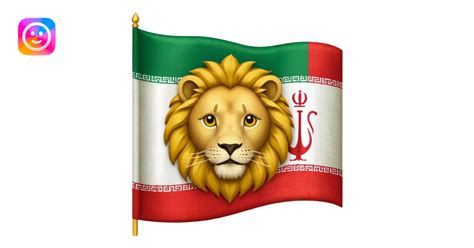 A Flag Emoji Of The Old Iranian Flag That Has A Lion In The Middle