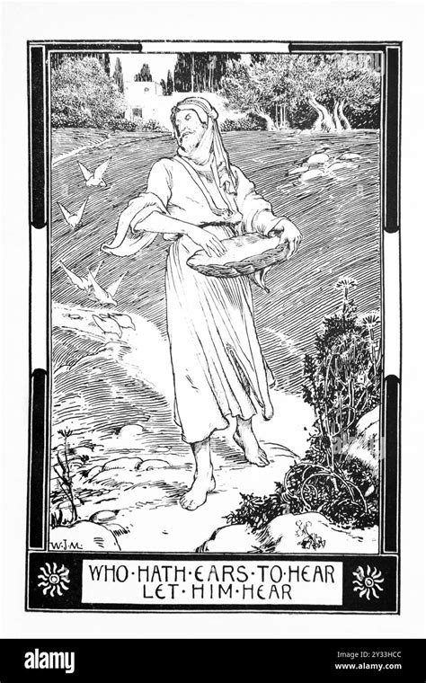 Art Deco Illustration Of The Parable Of The Sower From Antique 1909
