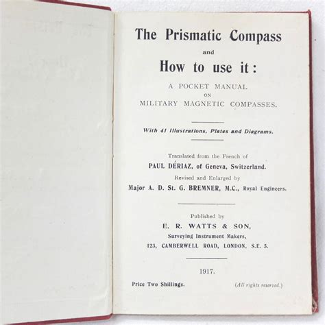 The Prismatic Compass And How To Use It 1917 Compass Library