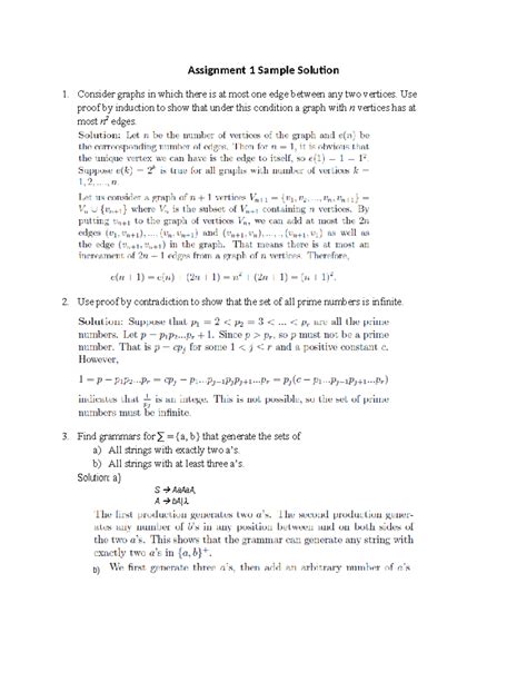 Assignment 1 Sample Solution Assignment 1 Sample Solution Consider