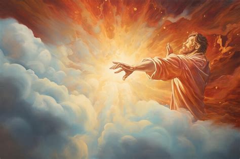 Premium Ai Image Illustration Of Oil Painting God Reaching Out Across