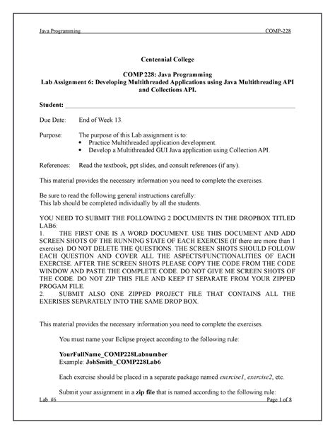 Lab6final Final Assignment Centennial College Comp 228 Java
