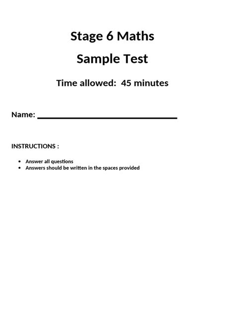 Year 6 Maths Sample Test Pdf Numbers Multiplication