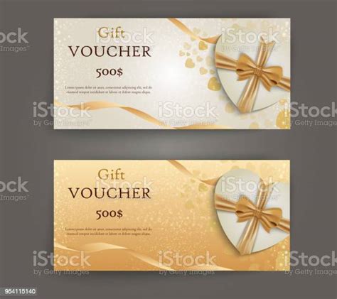 벡터는 럭셔리 선물 상품권 선물 상자와 리본 세트 우아한 축제 선물 카드 쿠폰 및 인증서에 대 한 템플릿 할인 쿠폰 서식 파일 벡터 일러스트 레이 션 Eps10 생일에 대한