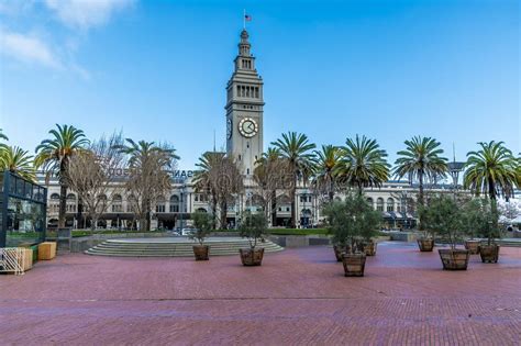 A View Across Embarcadero Plaza Towards The Ferry Building In San