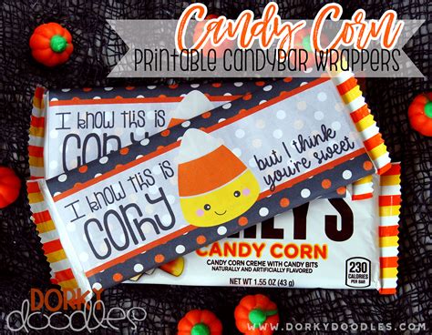 Candy Corn Hersheys Printable Wrapper Dorky Doodles