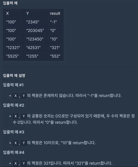 Algorithm Lv1 숫자 짝꿍programmers Youngjin