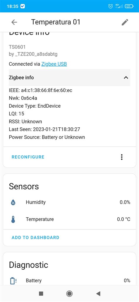 zigbee temperature humidity sensor connected but shows zero r