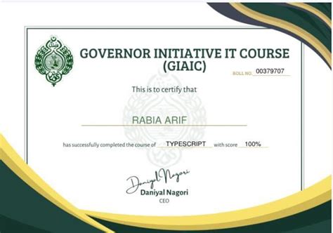 Rabia Arif On Linkedin To Day I Secured 100marks Typescript Quiz