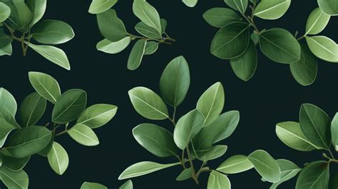 Seamless Vector Art Background Texture Of Ficus Rubber Plant Branches