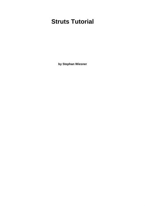 Pdf Struts Tutorial Cogent · This Is A Tutorial For The Struts