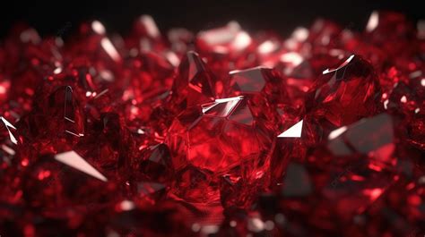 Abstract Red Ruby Crystal Background Rendered In 3d Red Diamond Ruby Brilliant Background