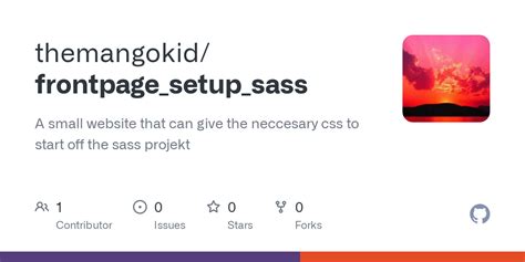 Github Themangokid Frontpage Setup Sass A Small Website That Can Give The Neccesary Css To