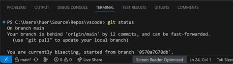 scm consolidated status bar item no longer reflects incoming outgoing