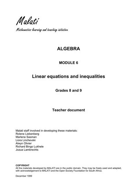 Pdf Linear Equations And Inequalities Dokumen Tips