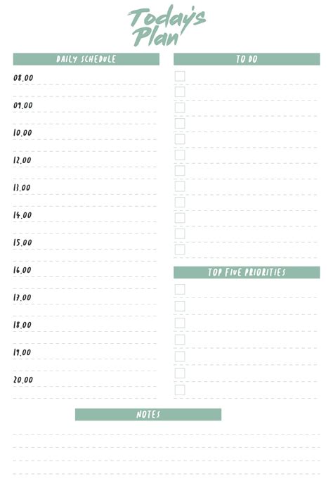 Notion Daily Schedule Tastelaunch