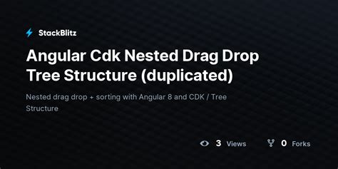 Angular Cdk Nested Drag Drop Tree Structure Duplicated Stackblitz
