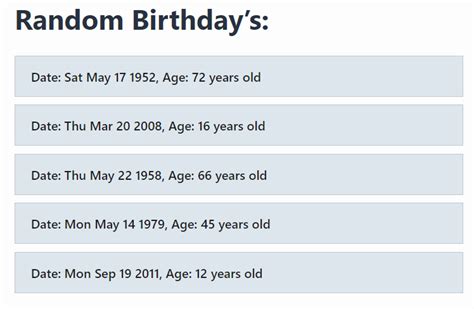 Random Birthday Generator And Date Generator Afreetools