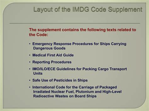an introduction to the imdg code ppt