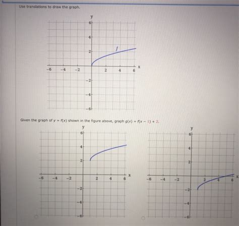 solved use translations to draw the graph y 6 2 6 4 2