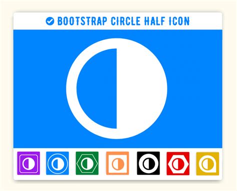 Bootstrap Circle Half Icon Semicircle Bi Bi Circle Half Icon Code HTML CSS Color Button