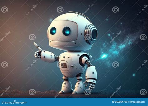 Playful Cute And Happy Toy Robot Android 3d Rendering Ai Generated Stock Illustration