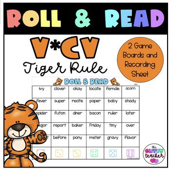 Roll And Read Vcv Tiger Rule Board Game Sor Aligned Syllable Division