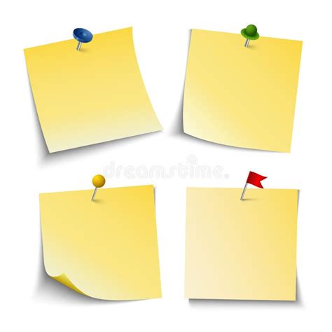 Note Paper With Push Colored Pins Template Stock Vector Illustration Of Layout Leaflet