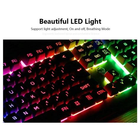 Membrane Gaming Keyboard Gaming Mouse Membrane Feeling Rgb Led Backlit Gamer Keyboards Wired