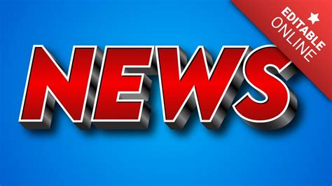 Editable 3D News Text Effect | Font Generator