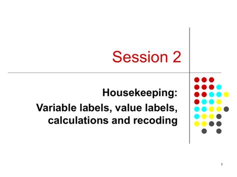Stata Housekeeping Variable Labels Recoding And Calculations