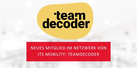 Neues Mitglied Von Its Mobility Teamdecoder Its Mobility