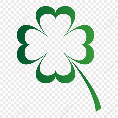 속이 빈 그라데이션 하트 모양의 잎 네 잎 클로버 클립 아트운이 좋은요츠바 Png 일러스트 무료 다운로드 Lovepik