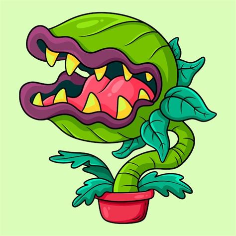 Premium Vector Hand Drawn Venus Flytrap Cartoon Illustration
