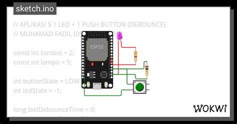 Aplikasi 5debouncedany Rayhan Wokwi Esp32 Stm32 Arduino Simulator