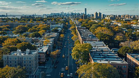 브루클린 뉴욕의 공중 거리 풍경 긴 바다 공원 아파트 도시 켄싱턴 배경 일러스트 및 사진 무료 다운로드 Pngtree