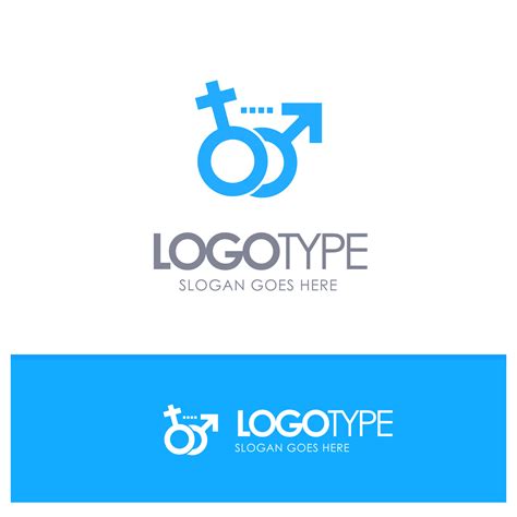 Gender Male Female Symbol Blue Solid Logo With Place For Tagline