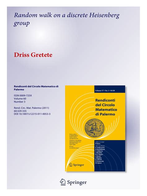 Heisenberg Pdf Convolution Group Mathematics